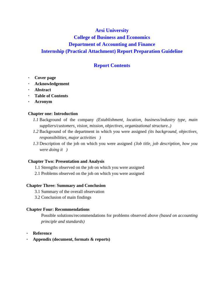 Internship Report Guide | PDF