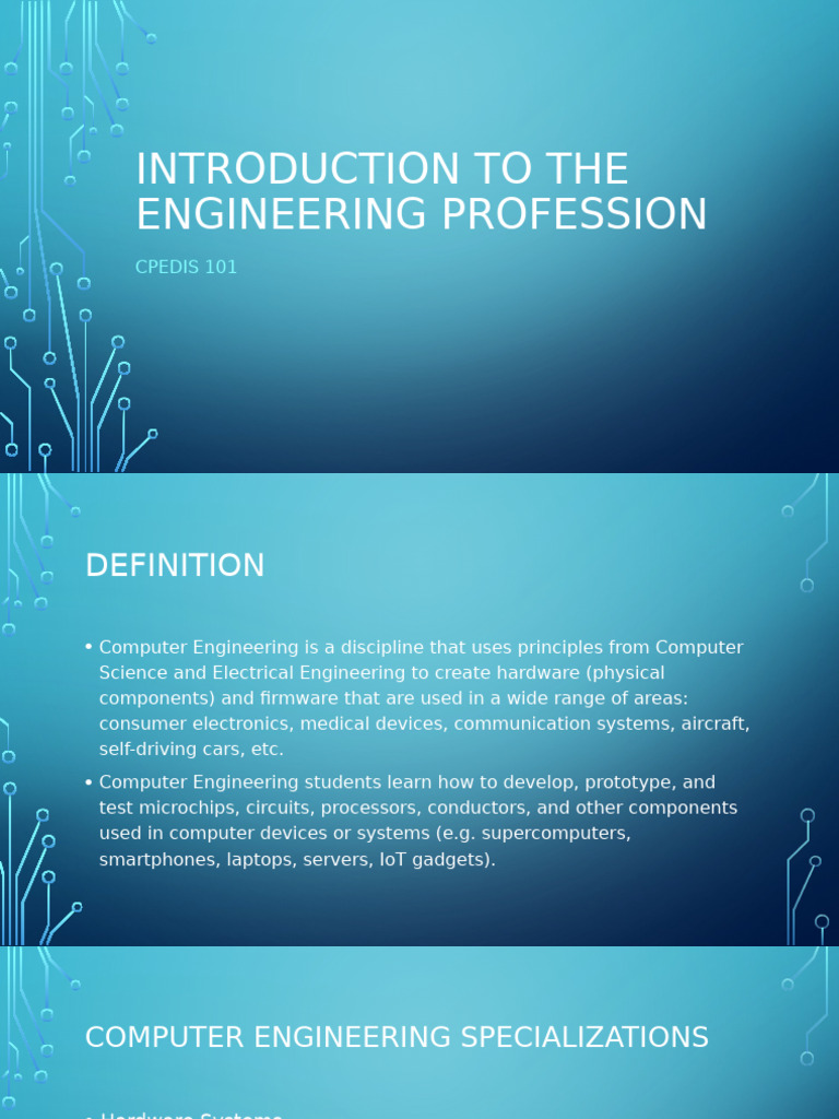 Lesson 1 Introduction To The Engineering Profession | PDF | Computer Engineering | Engineering