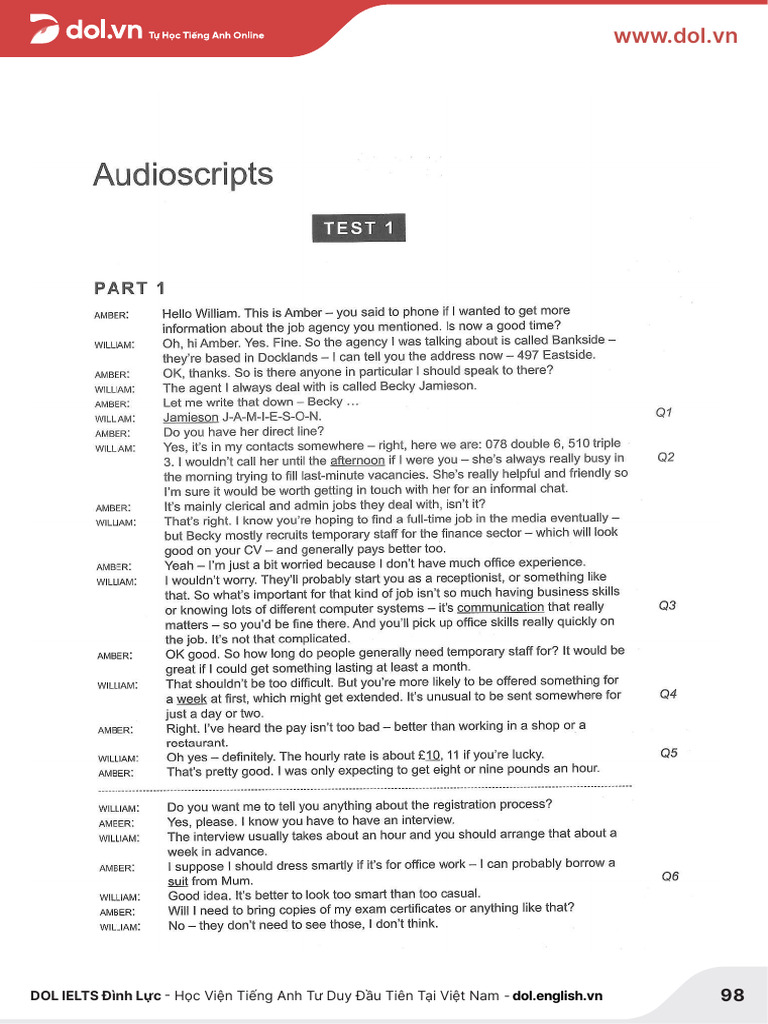 Cambridge Practice Test For IELTS 15 Test Transcript | PDF