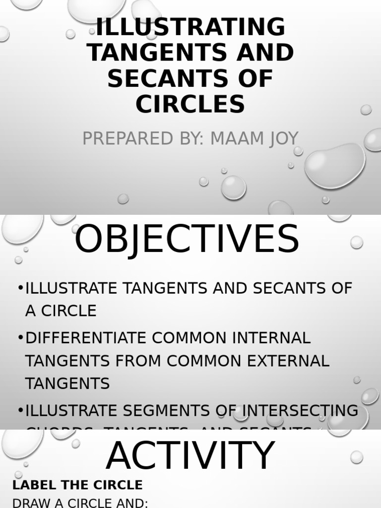 Illustrating Tangents and Secants of Circles | PDF | Tangent | Circle