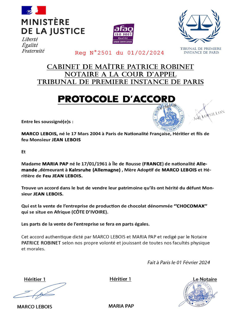 Protocole D'accord | PDF