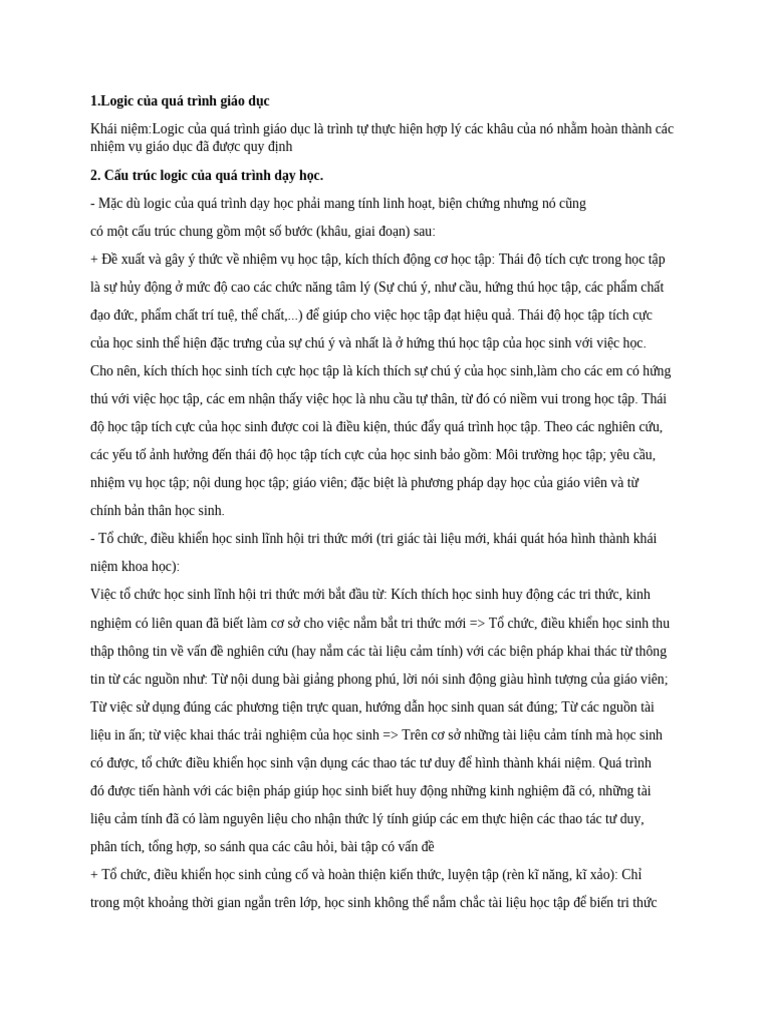 GDH Logic C A Quá Trình Giáo D C | PDF