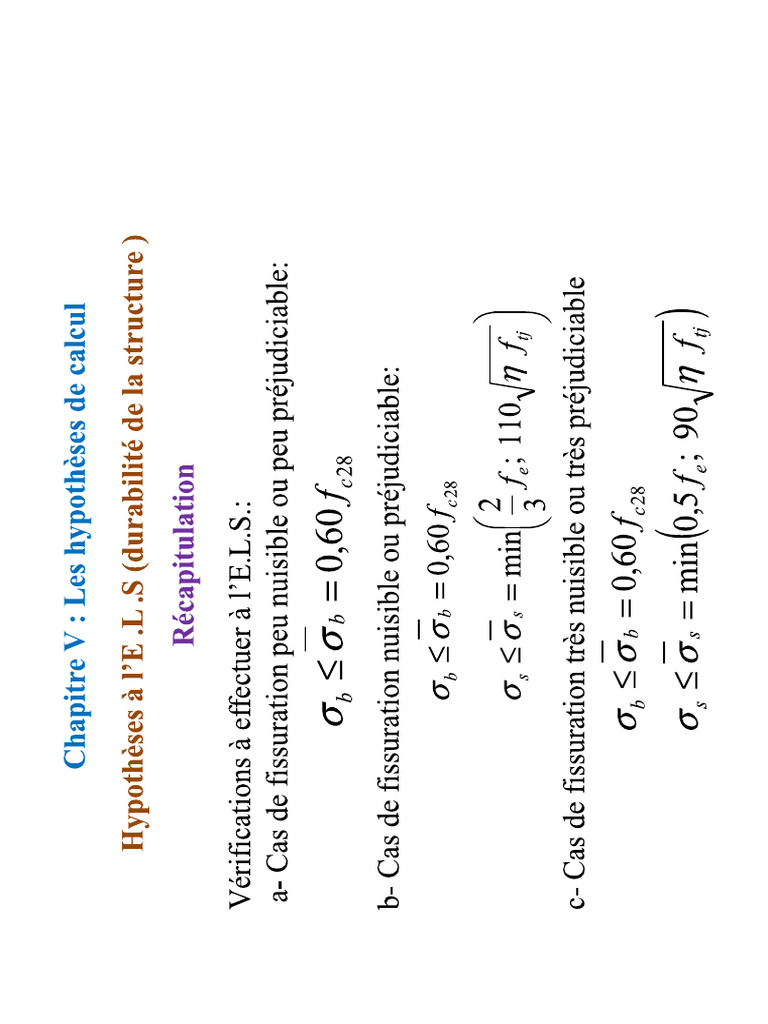 BAEL - 7 Chapitre V Les Hypothèses de Calcul | PDF