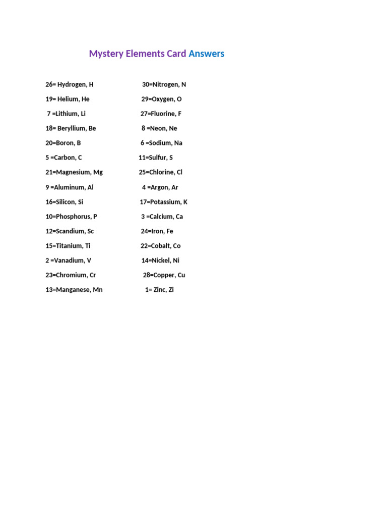 Mystery Element | PDF
