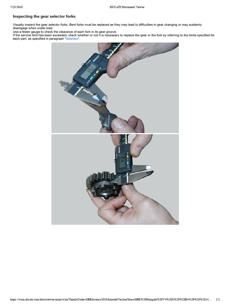 Inspecting Ducati Gear Selector Forks | PDF