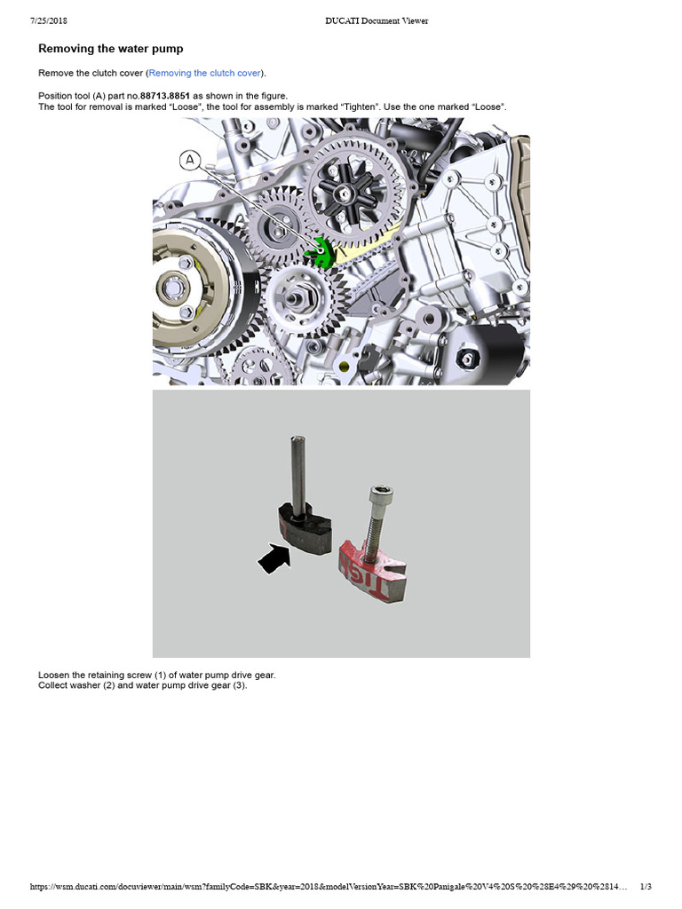 Ducati Panigale V4 S Water Pump Removal | PDF