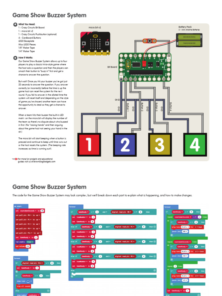 Game Show Buzzer System | PDF