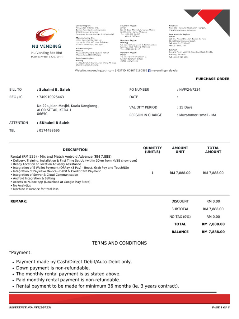 Purchase Order Sample | PDF | Payments | Damages