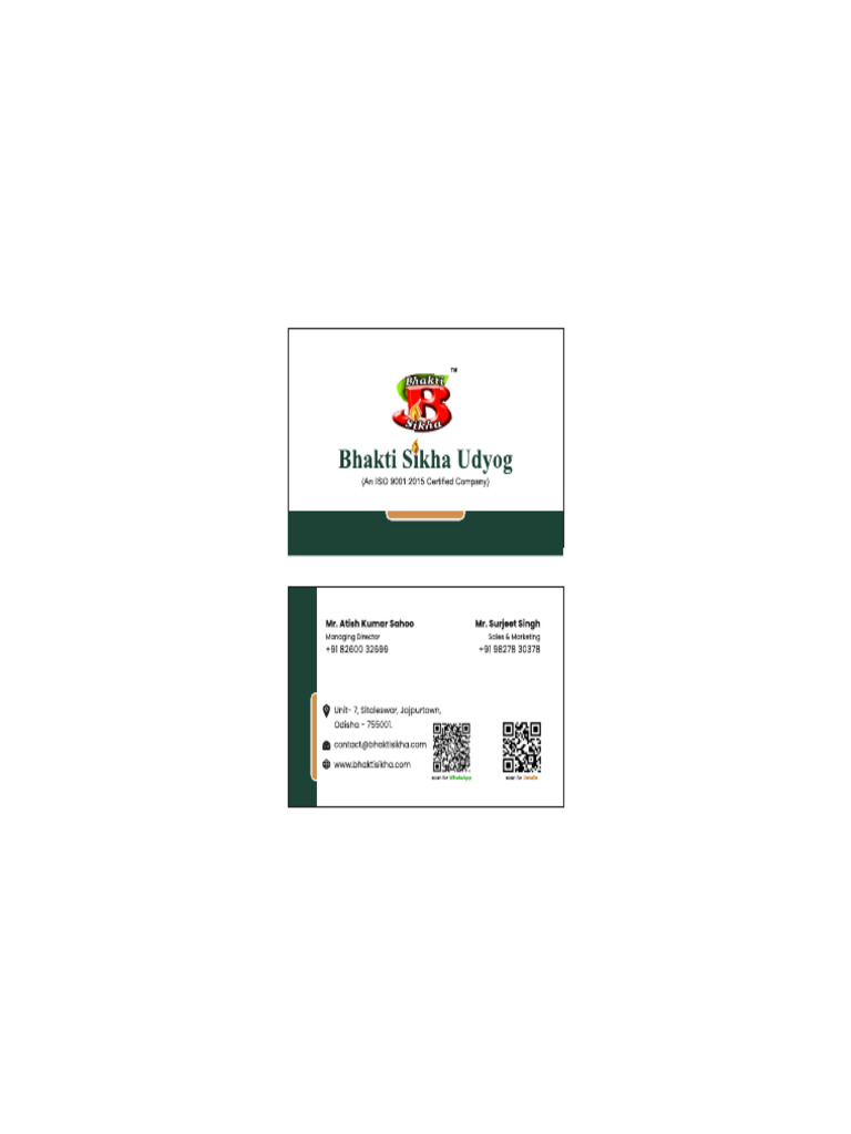 Bhakti Sikha Udhyog-Visiting Card - CDR | PDF