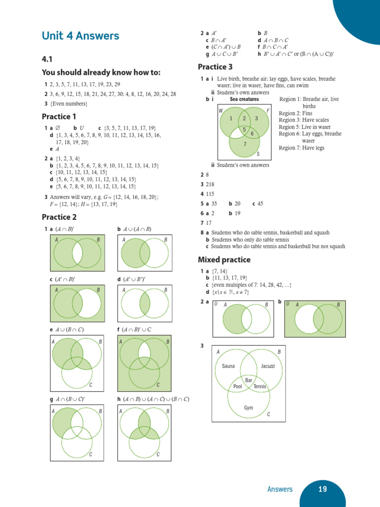 Key For Sets and Probability | PDF | Geometric Shapes | Elementary Geometry