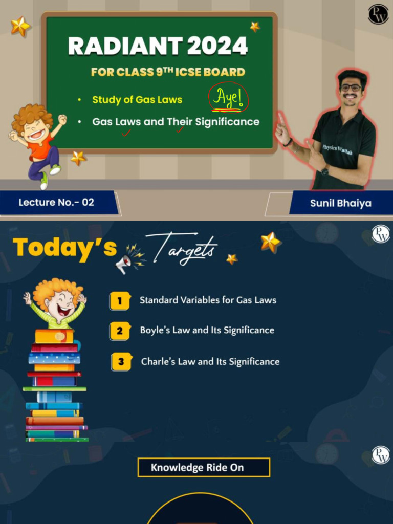 Study of Gas Laws 02 - Class Notes - Radiant 2024 | PDF