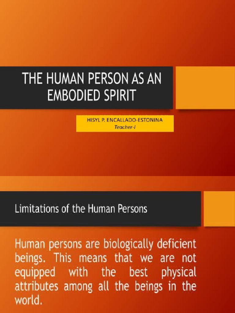 The Human Person As An Embodied Spirit | PDF