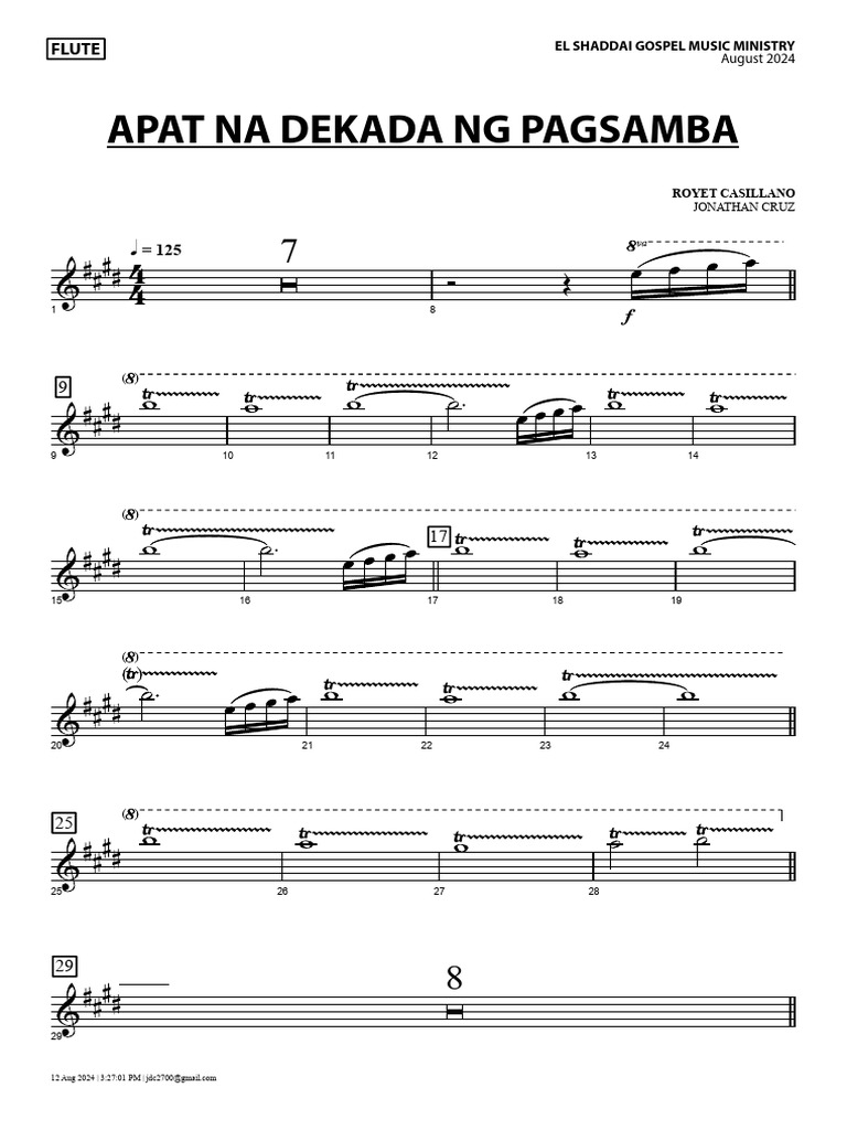 Apat Na Dekada NG Pagsamba - FLUTE | PDF
