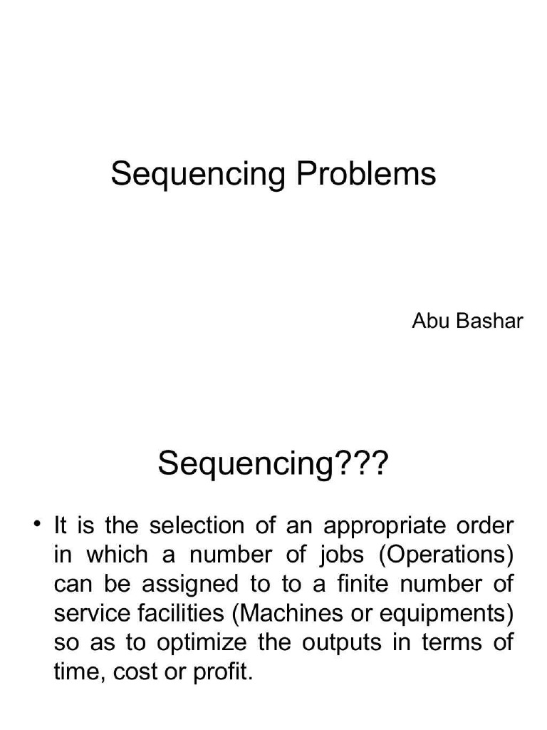 Sequencing Problems | PDF