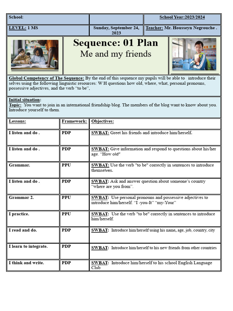 Sequence Plan For MS1 | PDF