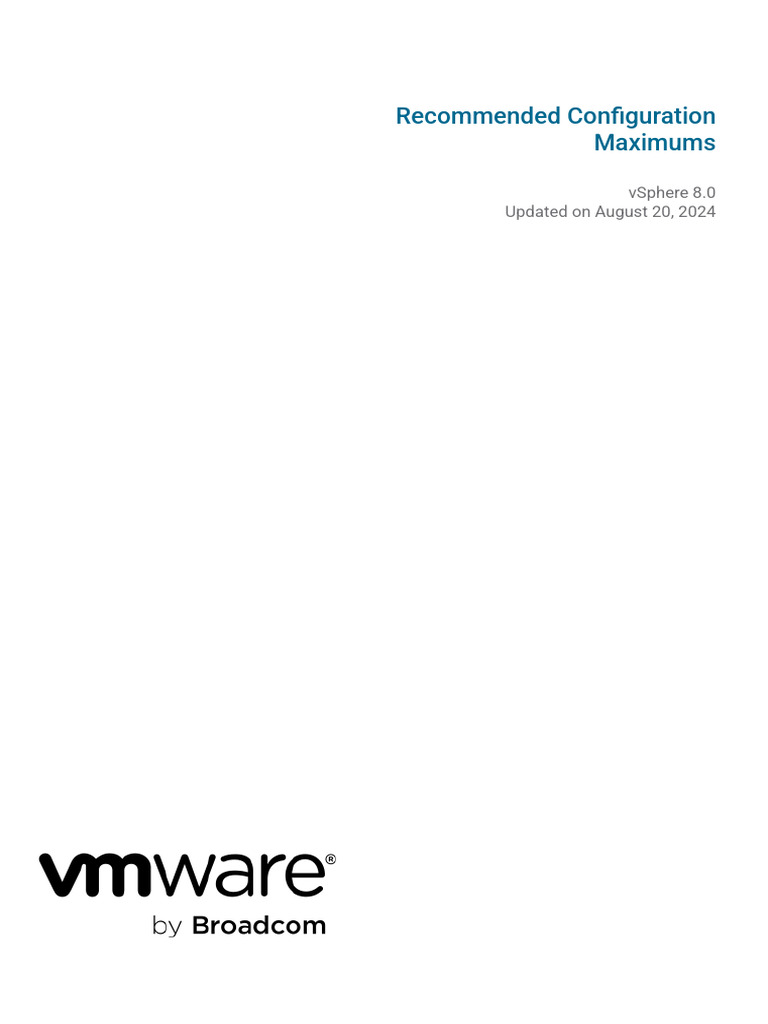 Vsphere 8.0 Configuration - Maximums | PDF | Computer Cluster | Central Processing Unit
