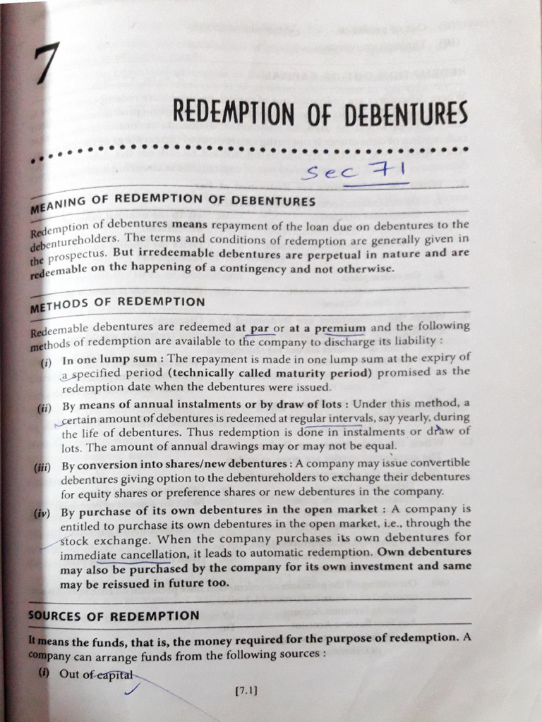 Redemption of Debentures | PDF