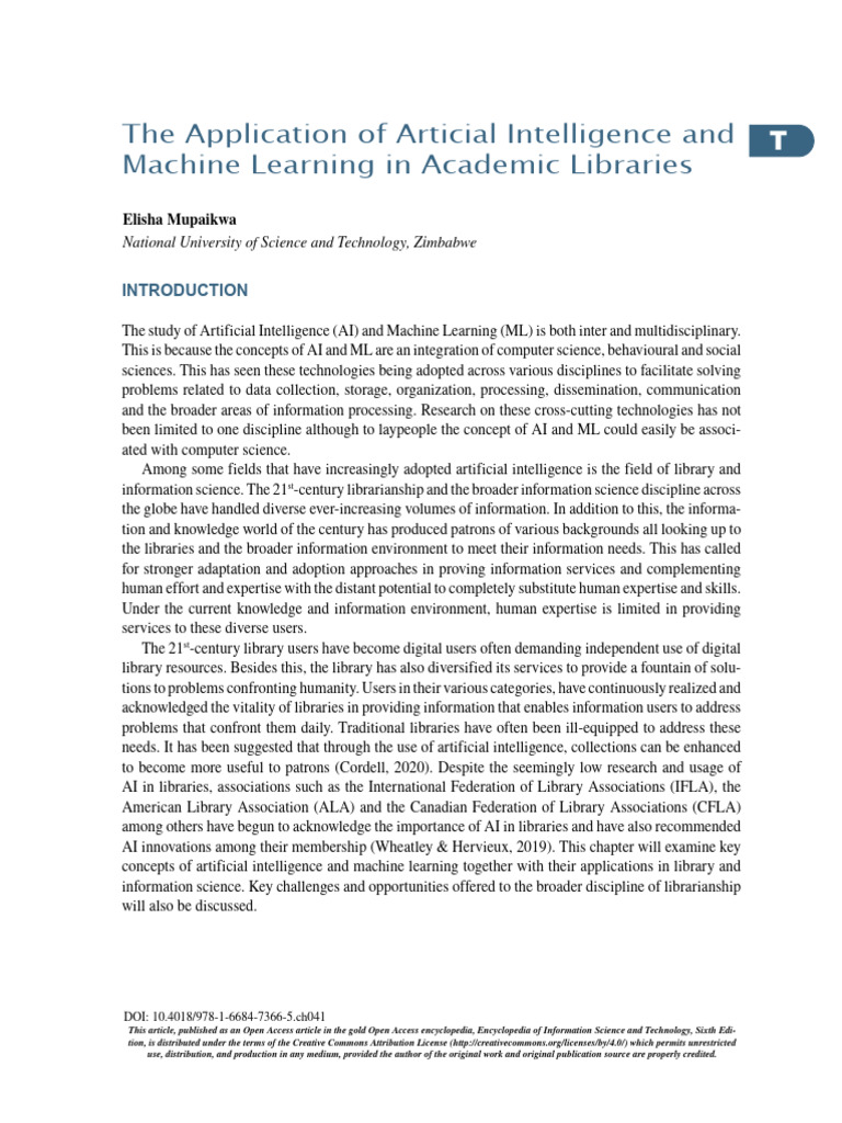 The Application of Artificial Intelligence and Mac | PDF | Machine ...