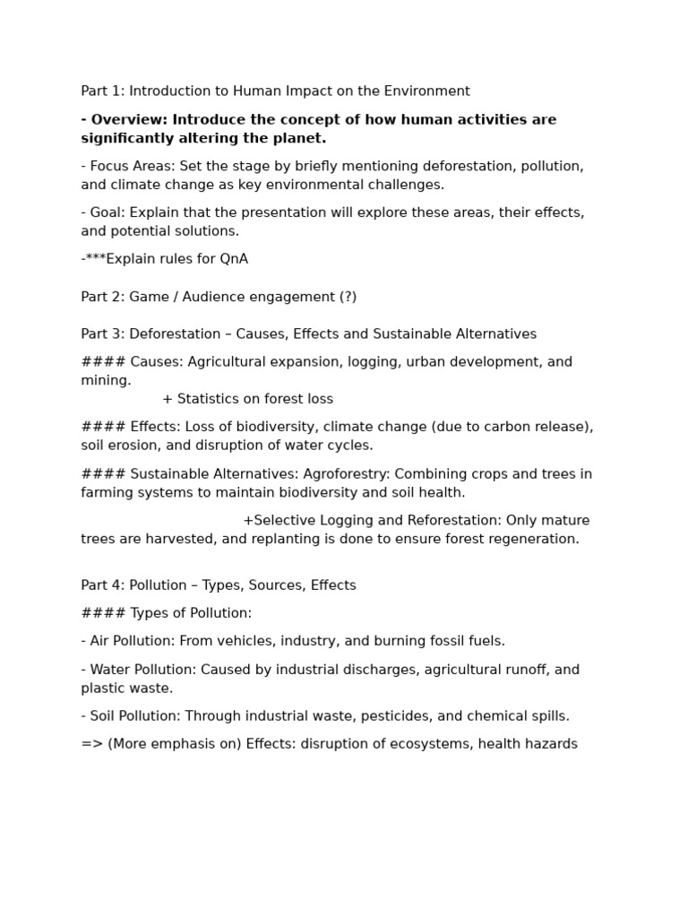 Impact of Human Activities On The Environmen - Presentation - 9.24.24 ...