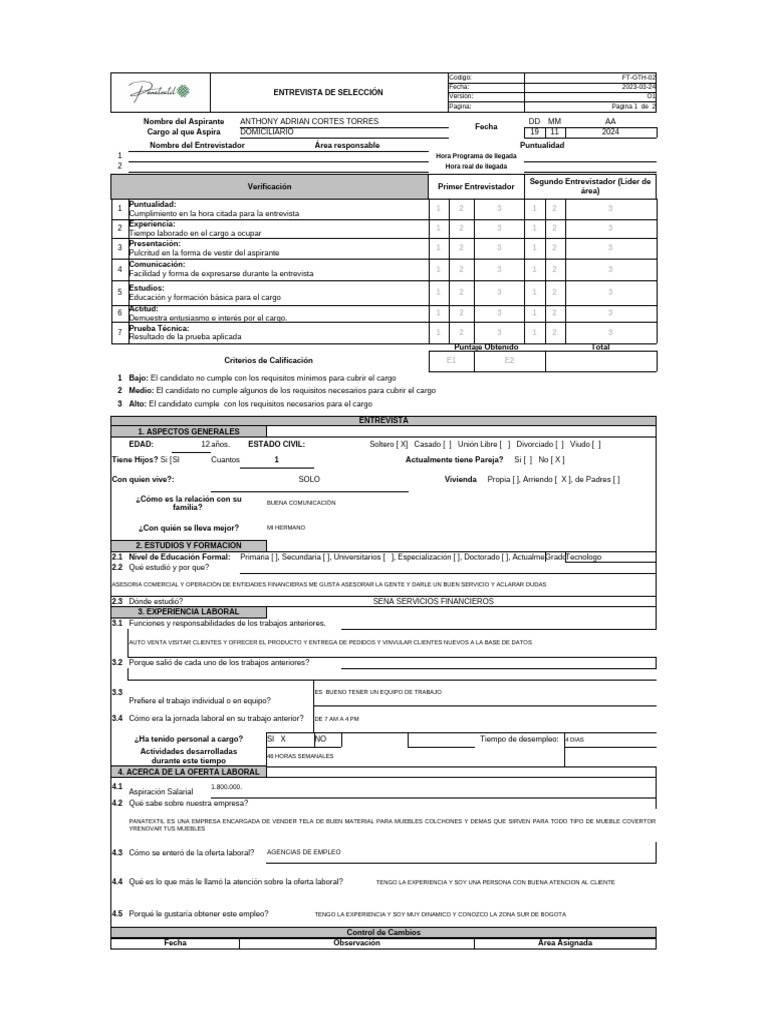 Pruebas Trabajo Domi | PDF