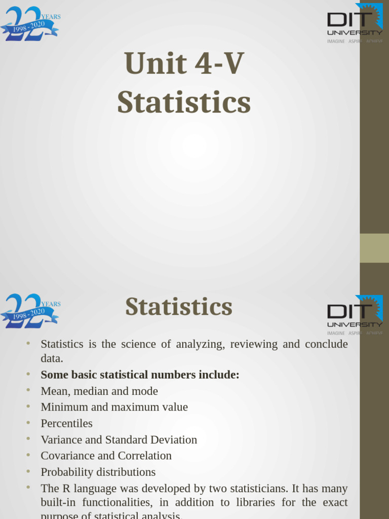 Unit 4 V Statistics | PDF