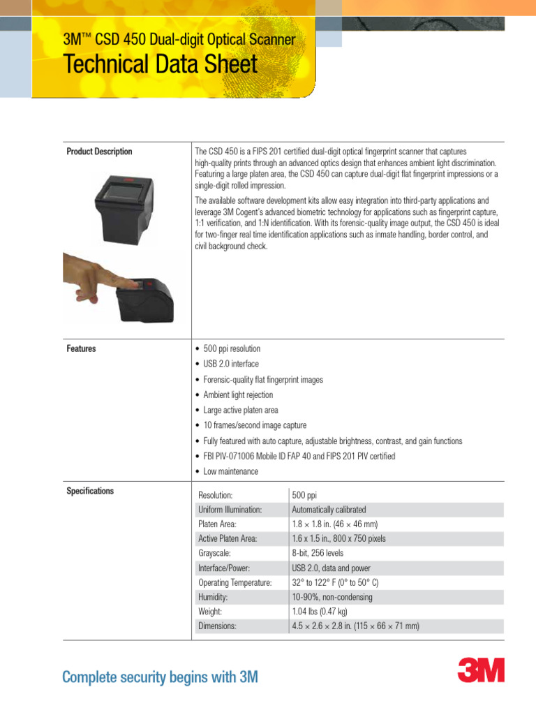 25406-tss Cogent CSD 450 Tech Data Sheet SM | PDF | Image Scanner ...