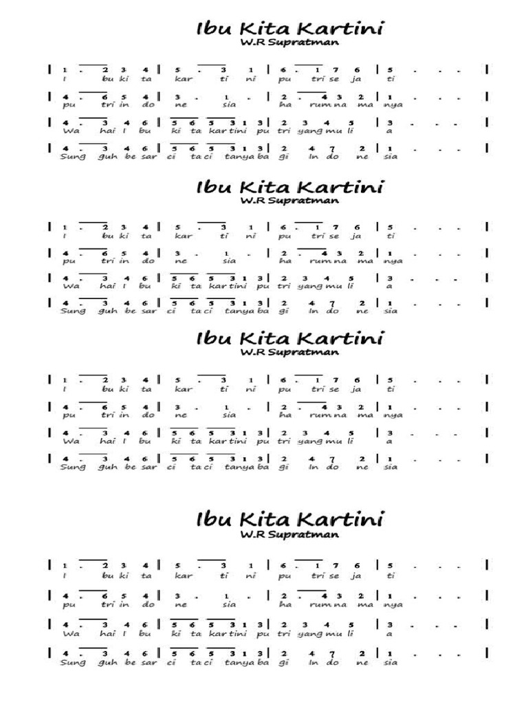 Lirik Lagu Ibu Kita Kartini | PDF