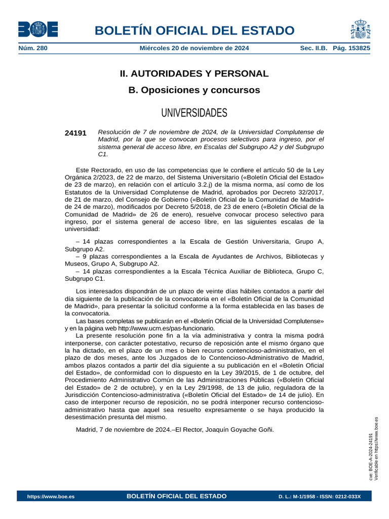 Boe A 2024 24191 | PDF | Apelación interlocutoria | Gobierno