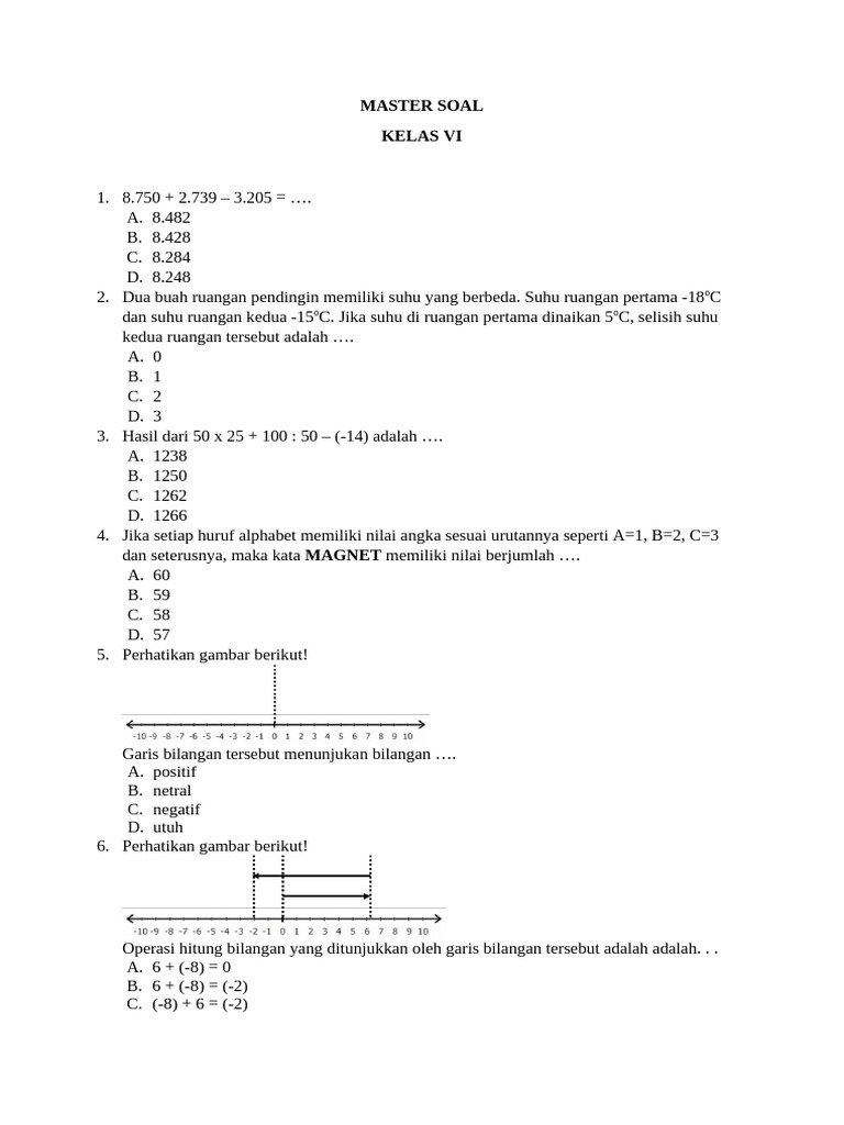 MASTER SOAL Matematika Kelas 6 | PDF