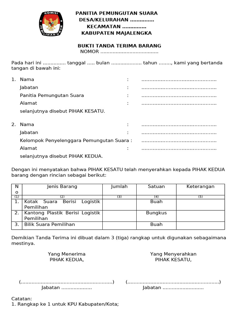 Format BTTB DARI PPS KE KPPSdocx | PDF