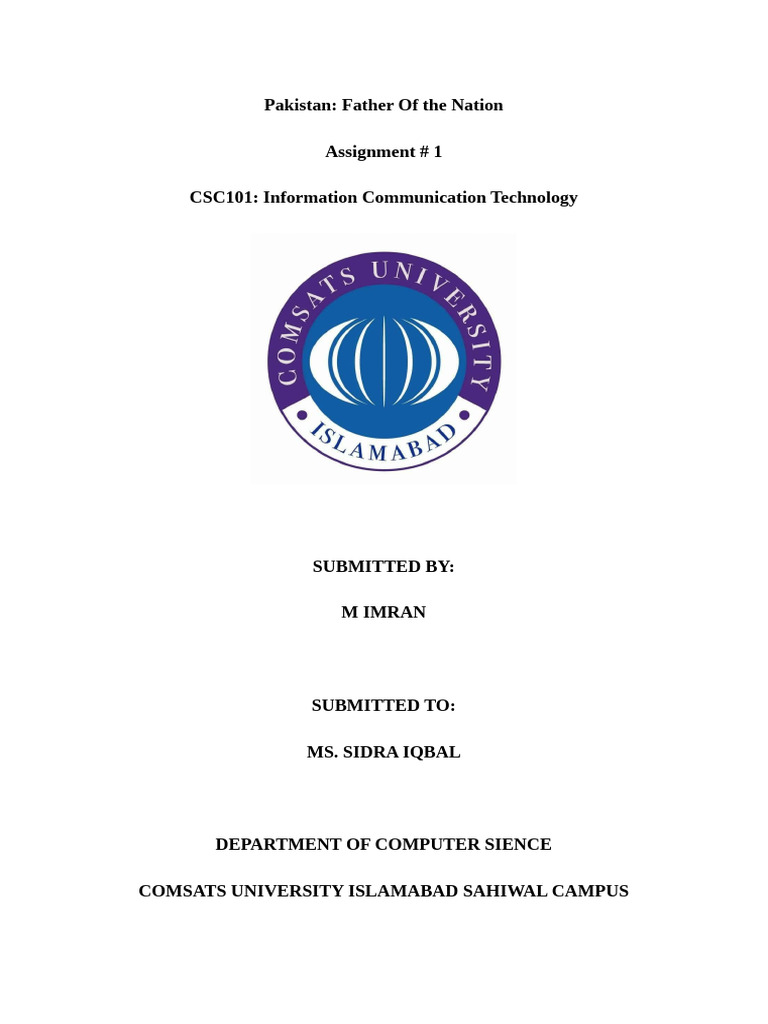 Fa24 BCS 181 | PDF | Muhammad Ali Jinnah | Partition Of India