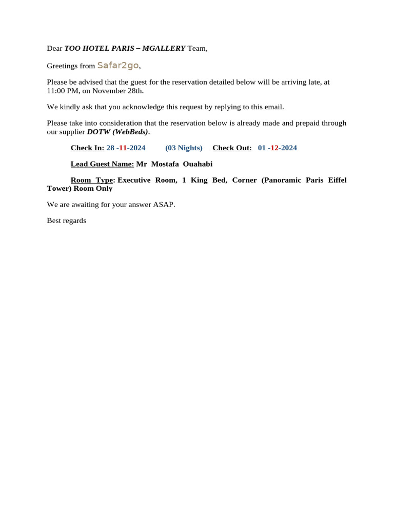 Late Chack in Email | PDF