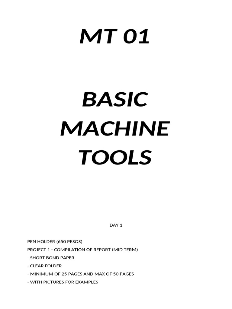 MT 01 Basic Machine Tools Notes | PDF