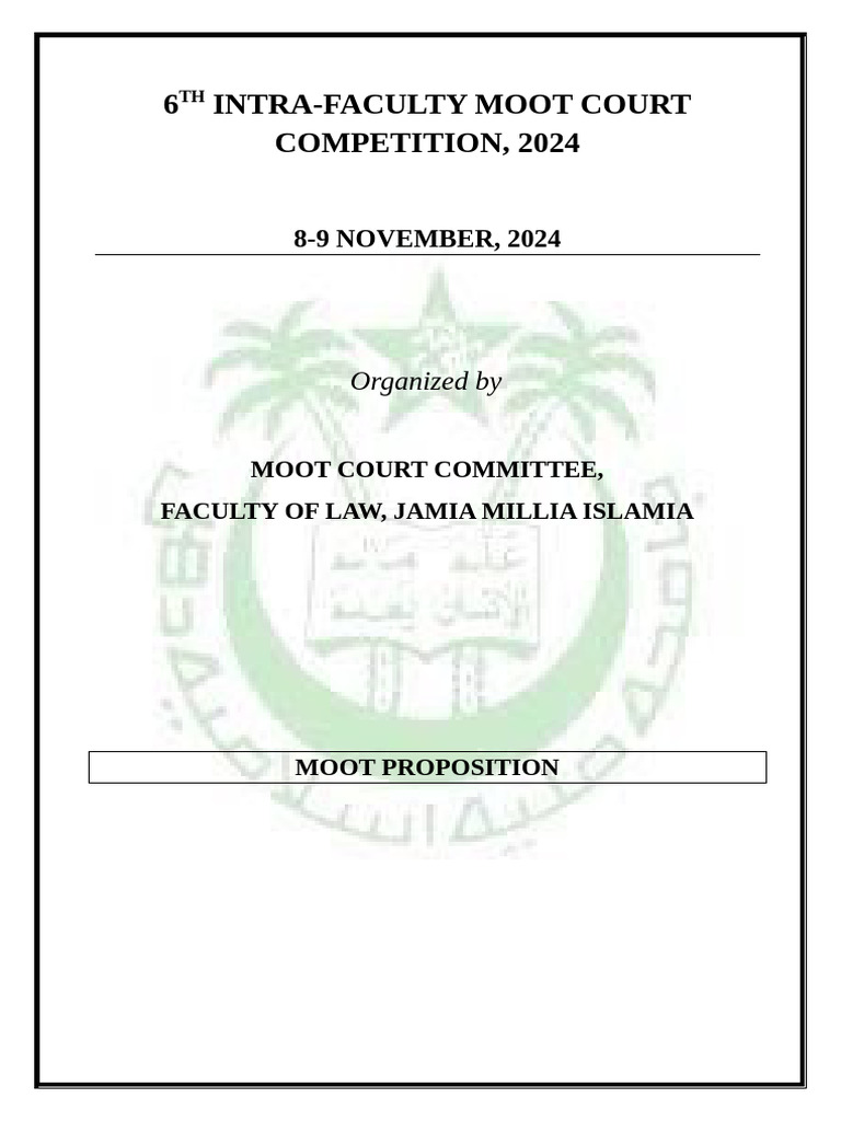 6TH Intra-Faculty Moot Court Competition, 2024 Brochure | PDF | Law ...