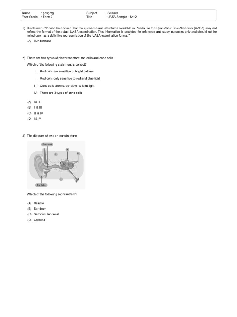 UASA Sample - Set 2 | PDF
