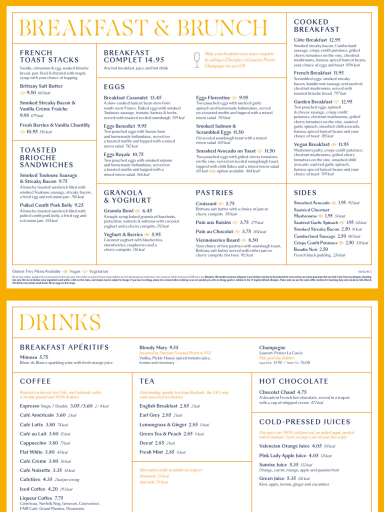 Guildford-BREAKFAST & BRUNCH-menu | PDF | Sausage | Bacon