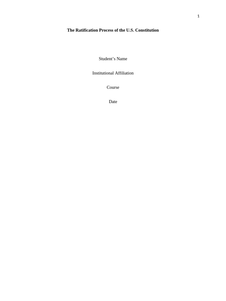The Ratification Process of The U.S. Constitution | PDF | The ...