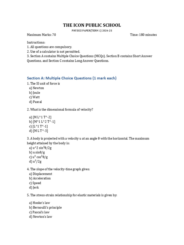 11_PHY_TERM1 | PDF | Force | Orbit
