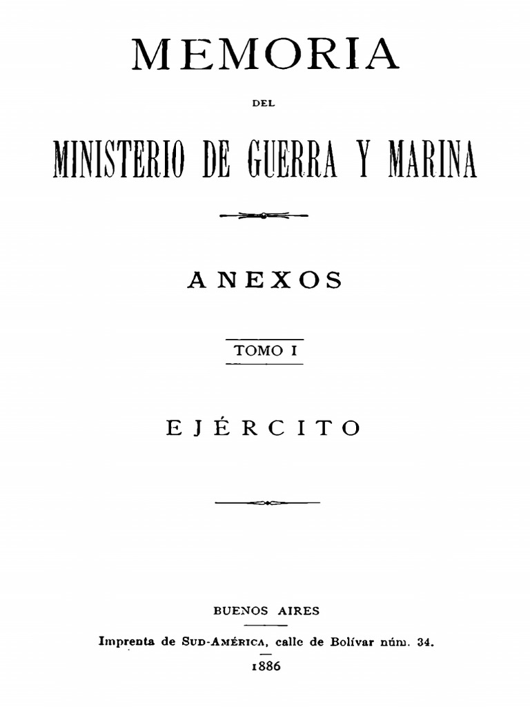 BaANH50728 Memoria Del Ministerio de Guerra y Marina - Anexos Tomo I ...