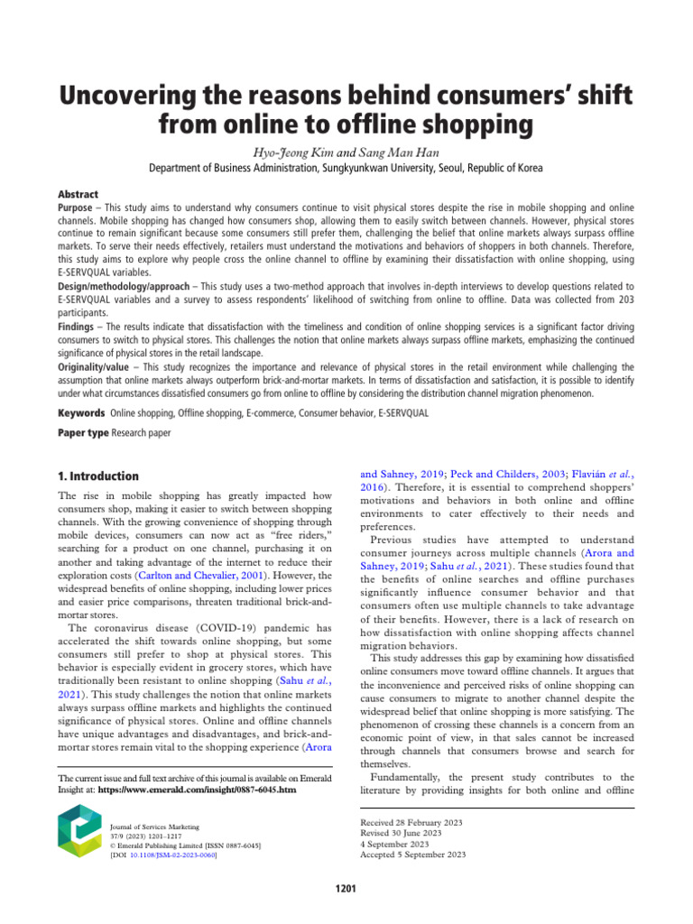 Reasons for Shift to Offline Shopping | PDF | Online Shopping | Behavior