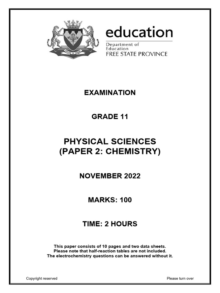 2022 FS PhySci GR 11 Nov Exam P2 Eng | PDF | Gases | Intermolecular Force