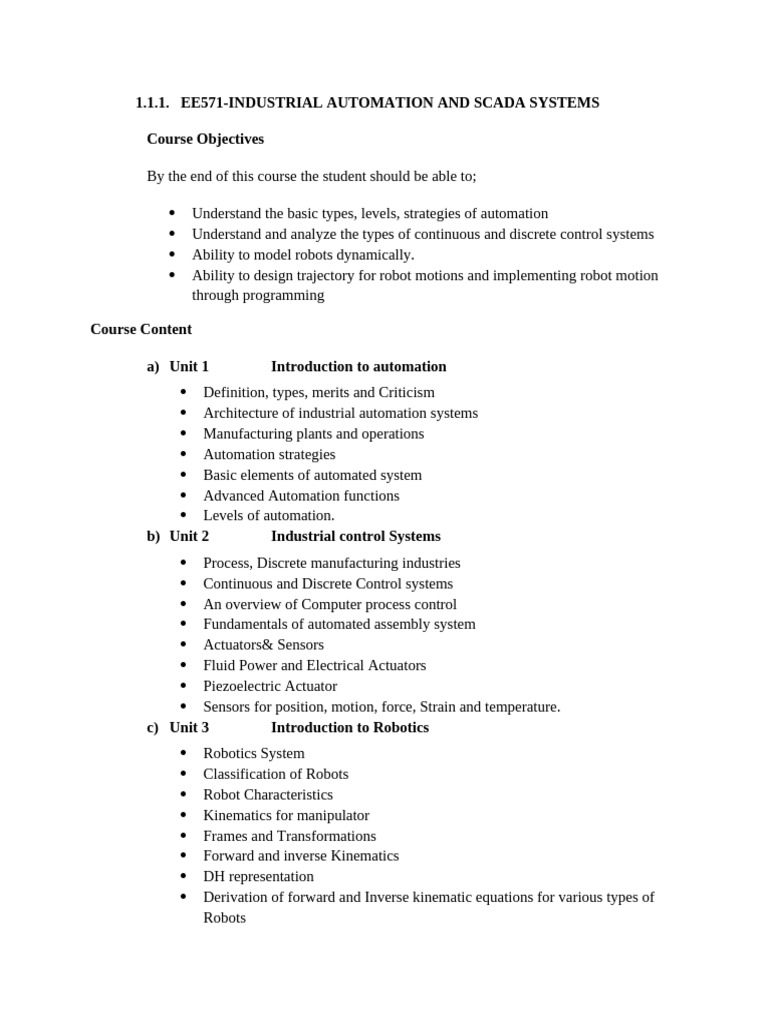 Eee5071 - Industrial Automation and Scada Systems | PDF | Robotics ...
