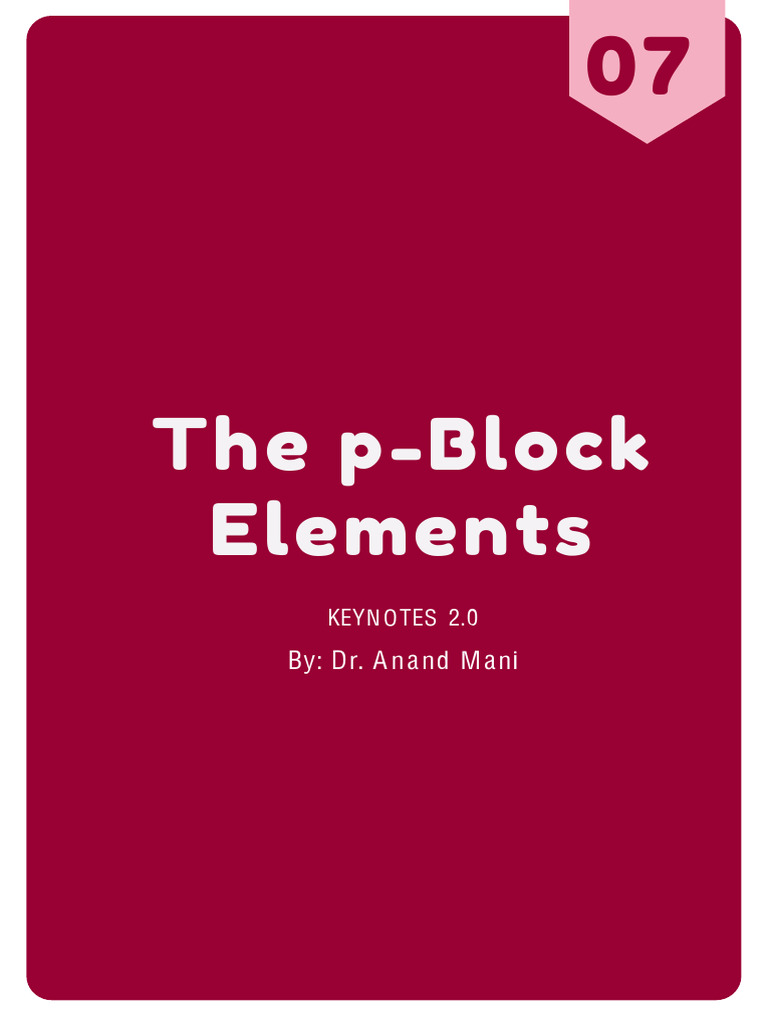 p-Block (1) | PDF | Nitrogen | Chlorine
