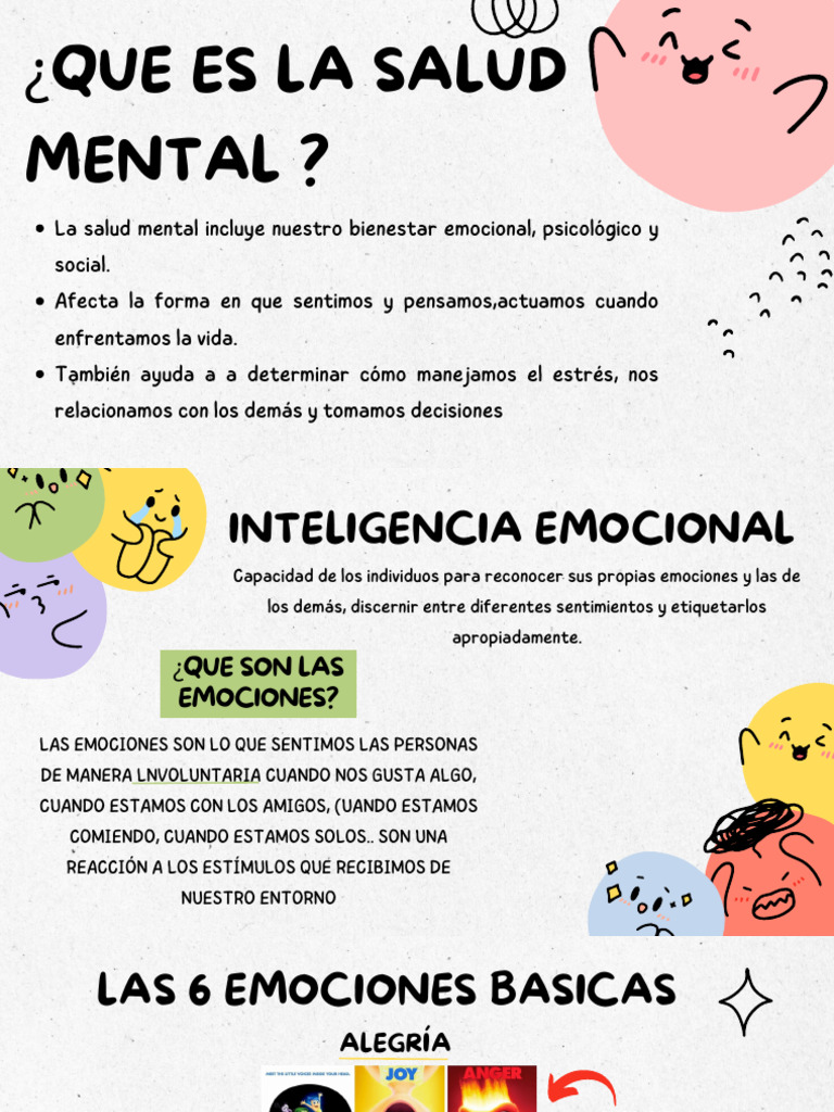 Presentación Diapositivas de Salud Mental Emociones Psicología Doodle Ilustrado Multicolores | PDF