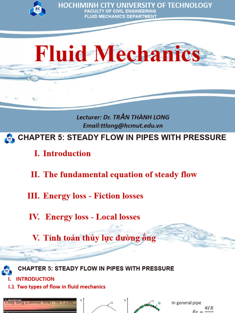 Fluid Mechanics Day 9 Chapter5 Long Mar 2024 | PDF | Fluid Dynamics | Laminar Flow