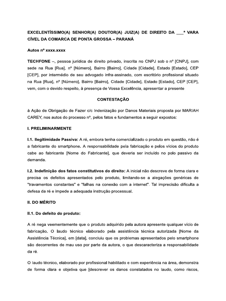 Contestação - Maria Eduarde e Nicolly | PDF