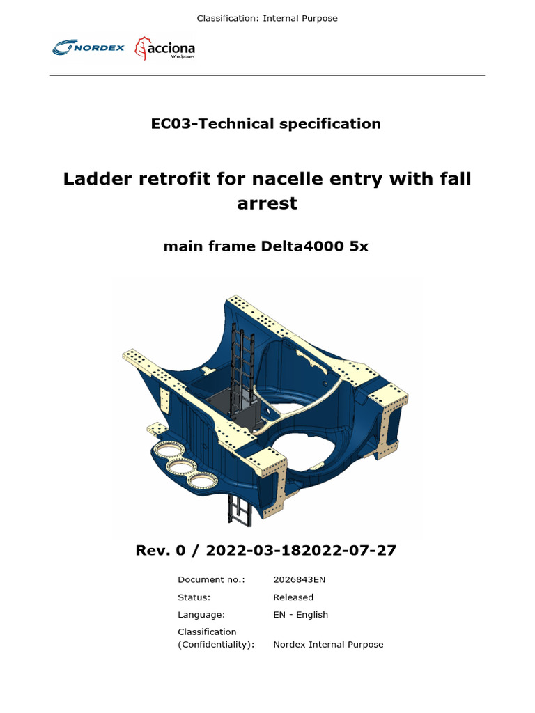 2026843EN 0 EC03 en Retrofit Ladder For Nacelle Entry For Mounting Fall Arrest | PDF | Screw
