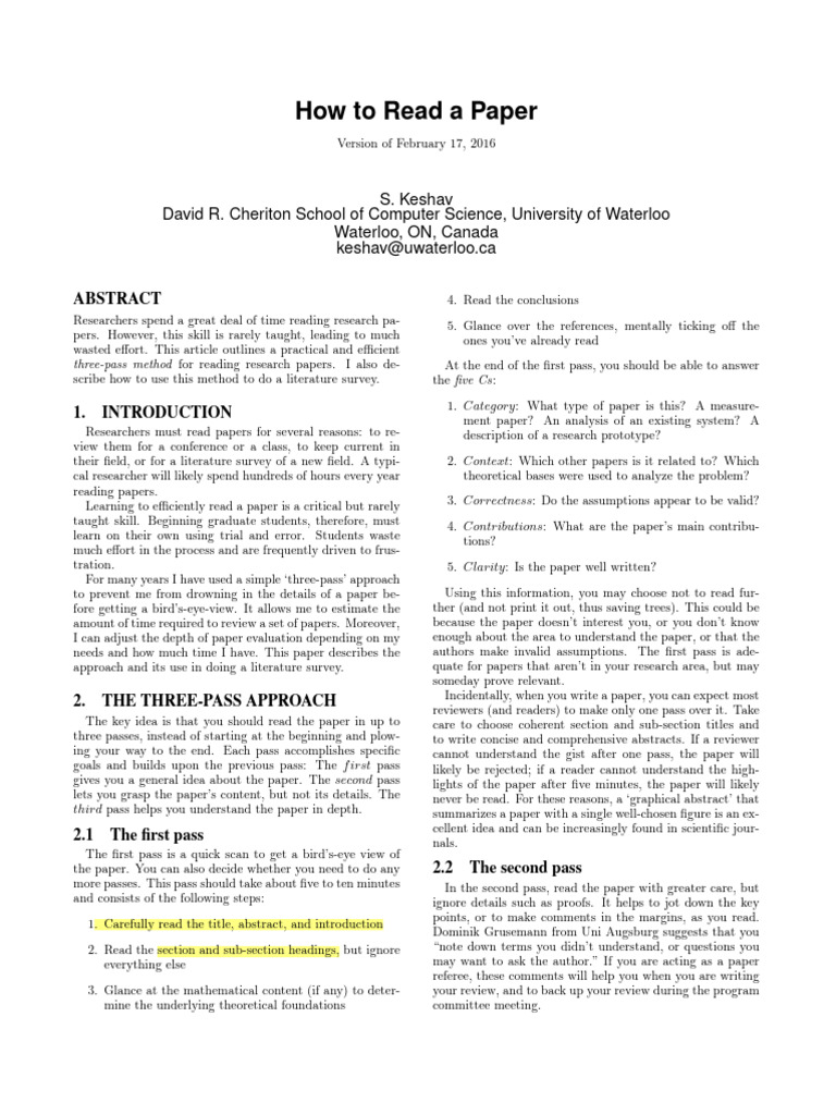 1_how-to-read-a-paper | PDF