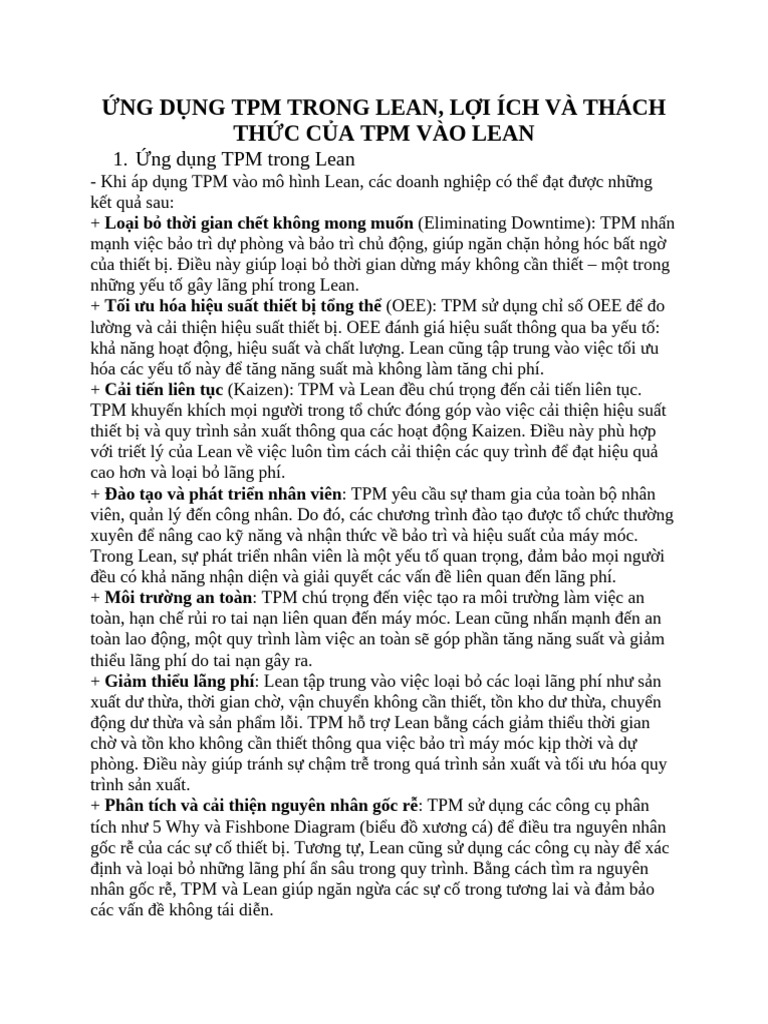 NG D NG TPM Trong Lean | PDF