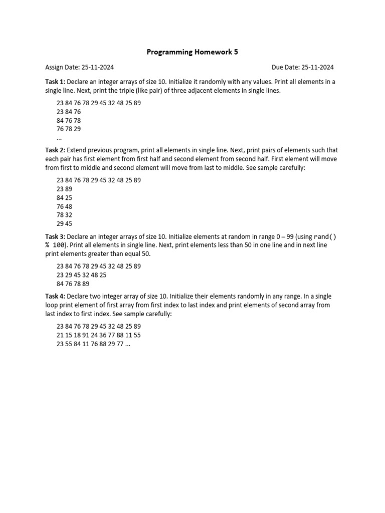 Programming Homework 5 | PDF